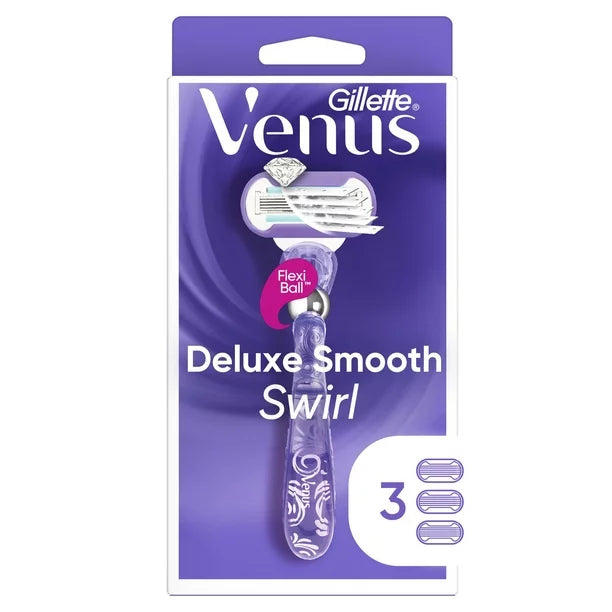Gillette Venus Deluxe Smooth Swirl - 1 razor + 3 cartridges – McKnights ...
