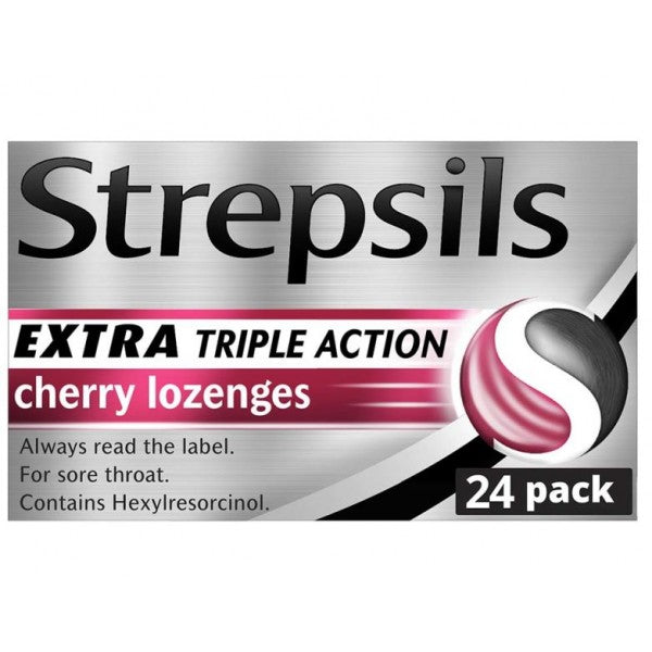 Strepsils Extra Triple Action Cherry Lozenges – McKnights Pharmacy